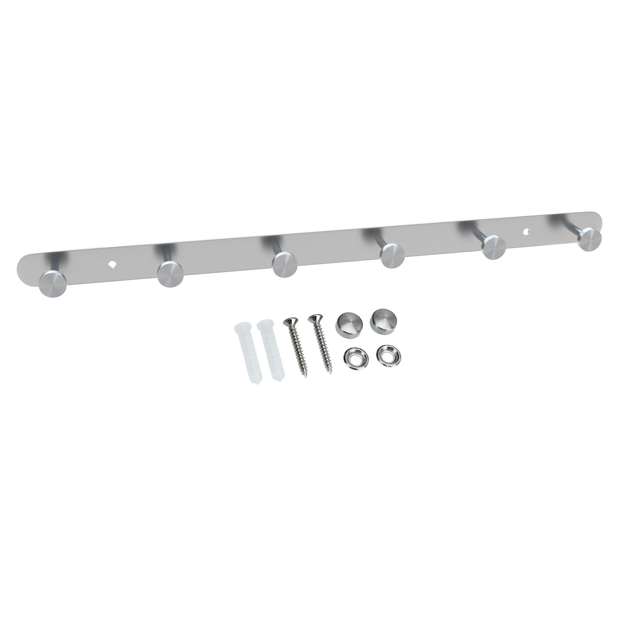 Intirilife Edelstahl Garderobenleiste Modell A - 6 Haken - 46 x 2.55 cm ...