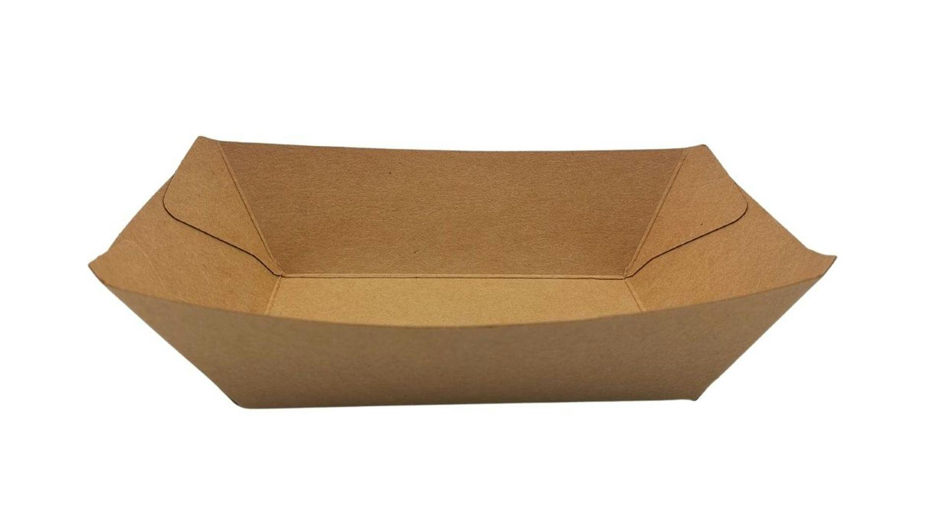 1000x Food-Tray-Schiffchen Kraft PE-beschichtet 17 x 12,5 x 2,6 cm ...
