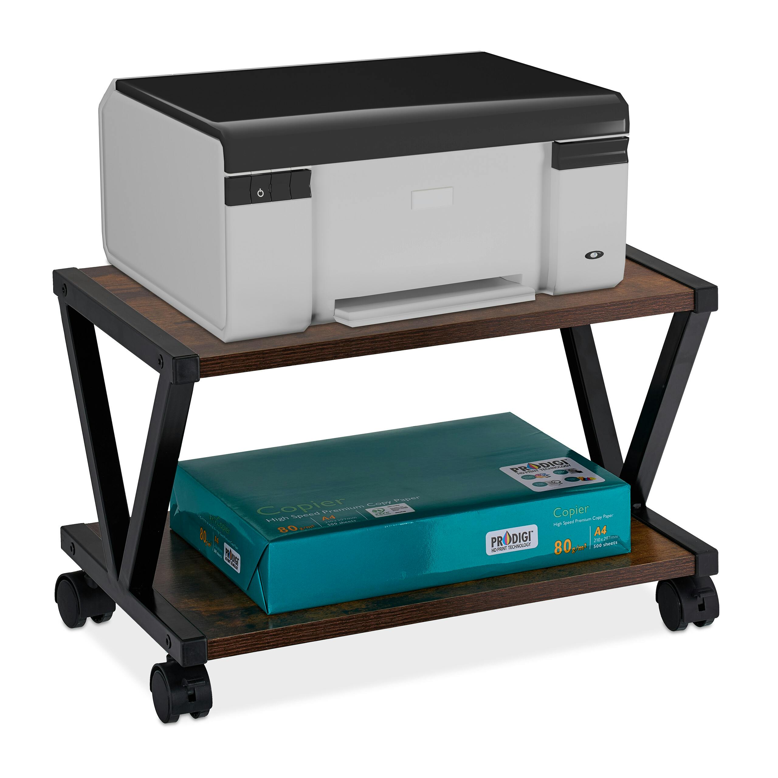 Relaxdays Druckerständer, 2 Ebenen, Rollwagen für Drucker, HxBxT: 28 x ...