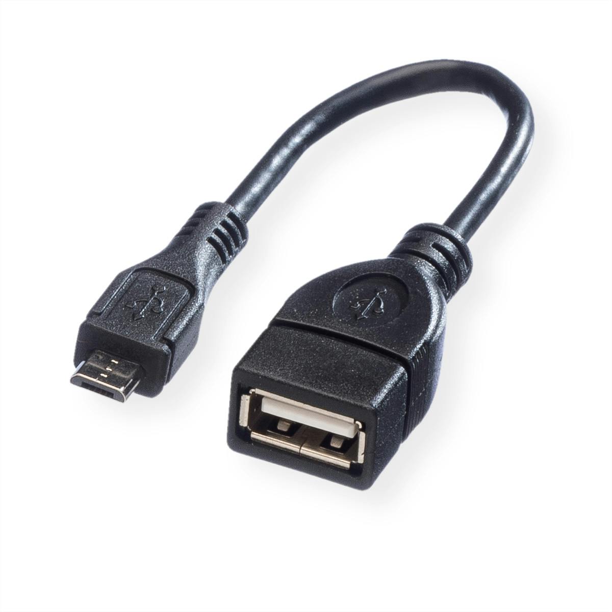 VALUE USB 2.0 Kabel, USB A Female - Micro USB B Male, OTG, 0,15 m | Makro
