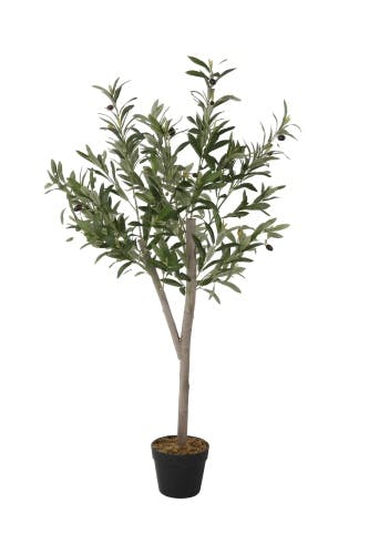 Kunstpflanze Plastikpflanze Olivenbaum Kunstbaum mit Blumentopf 120 cm ...