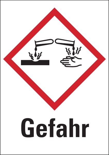 Aufkleber Gefahrstoffetiketten - Ätzwirkung (GHS05) & Signalwort ...