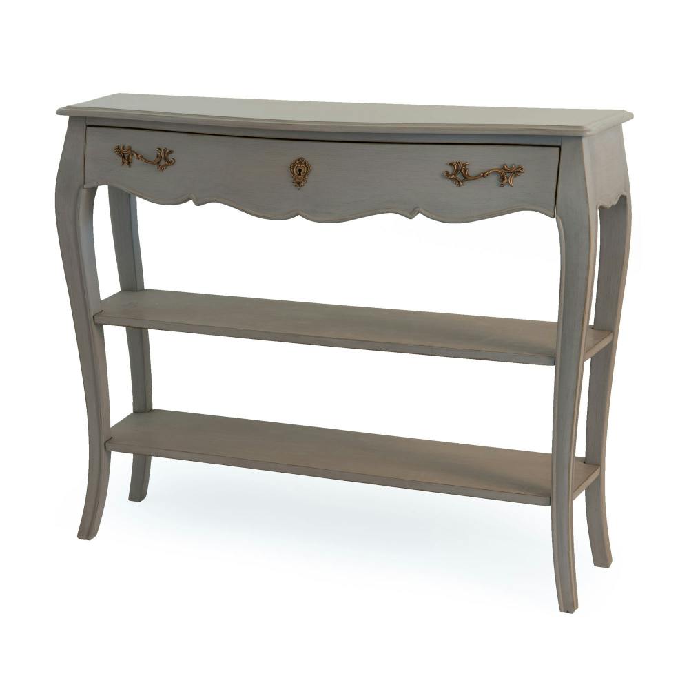 Konsole 1 Schublade großes Modell Murano grau - Rechteck Holz Amadeus ...