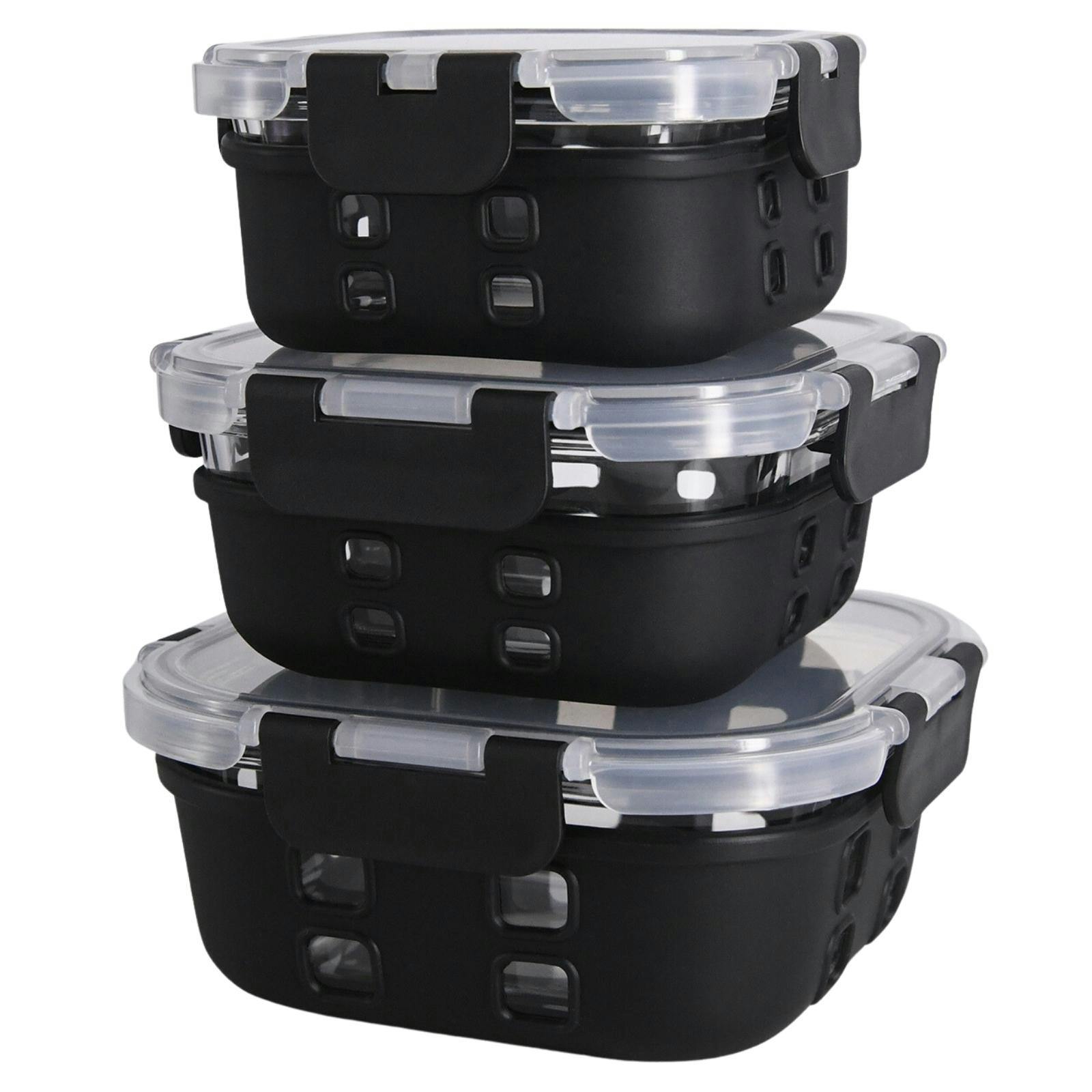 PIE LOCK| Silikonüberzieher | 3 tlg. Quadratisch | Borosilikatglas ...