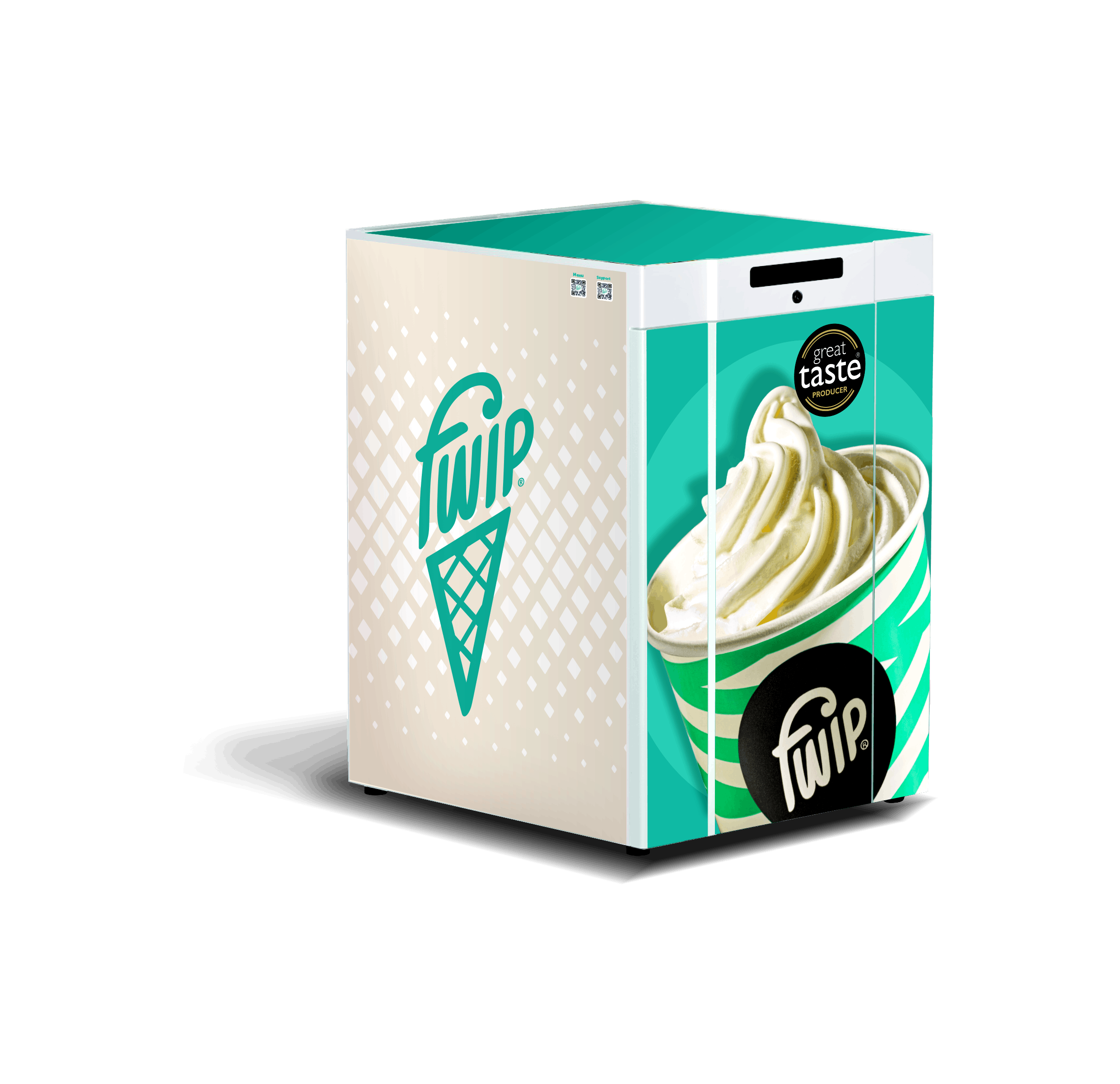 fwip Speiseeismaschine Portobello OLED Edition inkl. Gefrierschrank ...