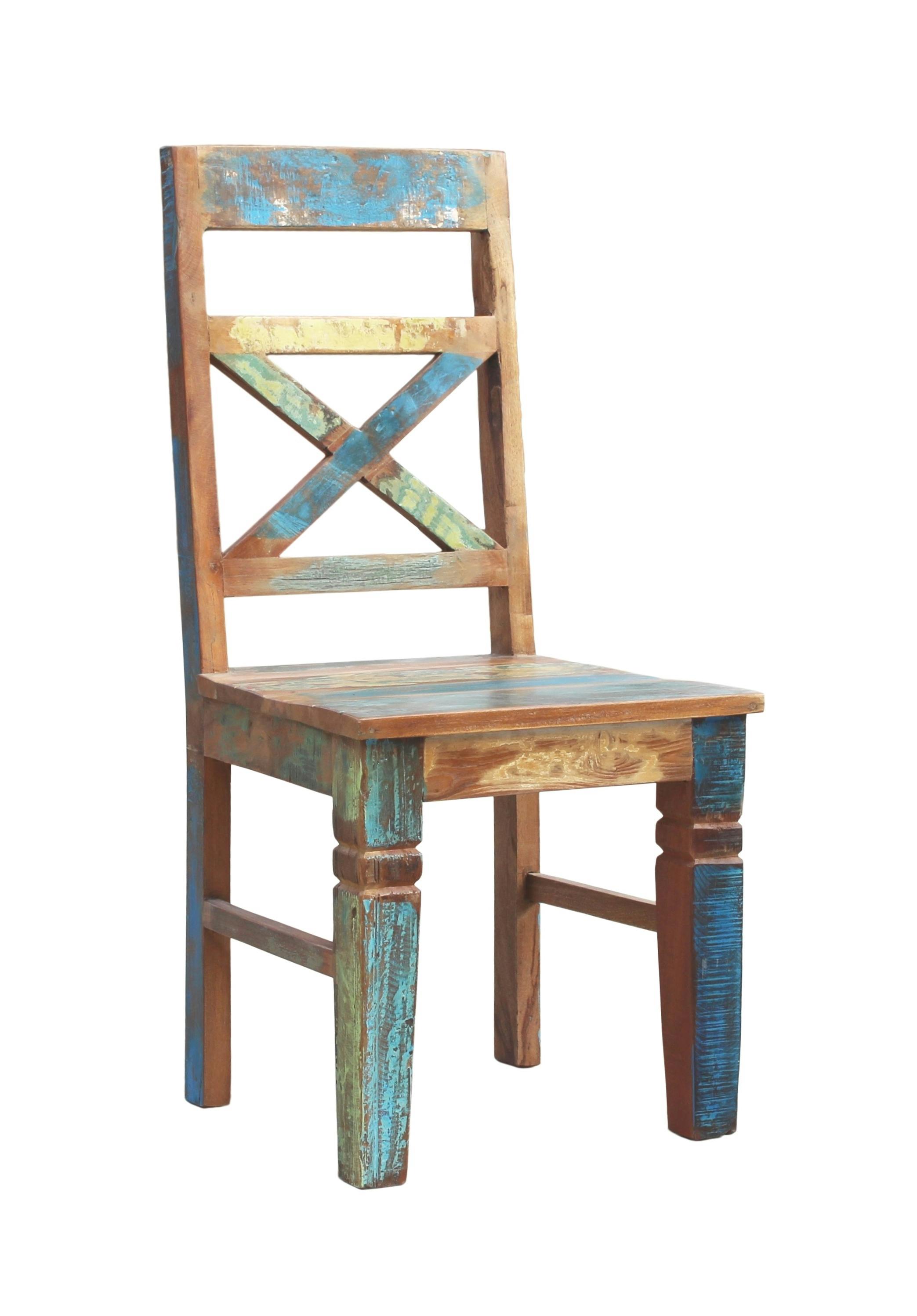 SIT Möbel Eetkamerstoel set van 2 | oud hout gelakt | gekleurd | B 45 x ...