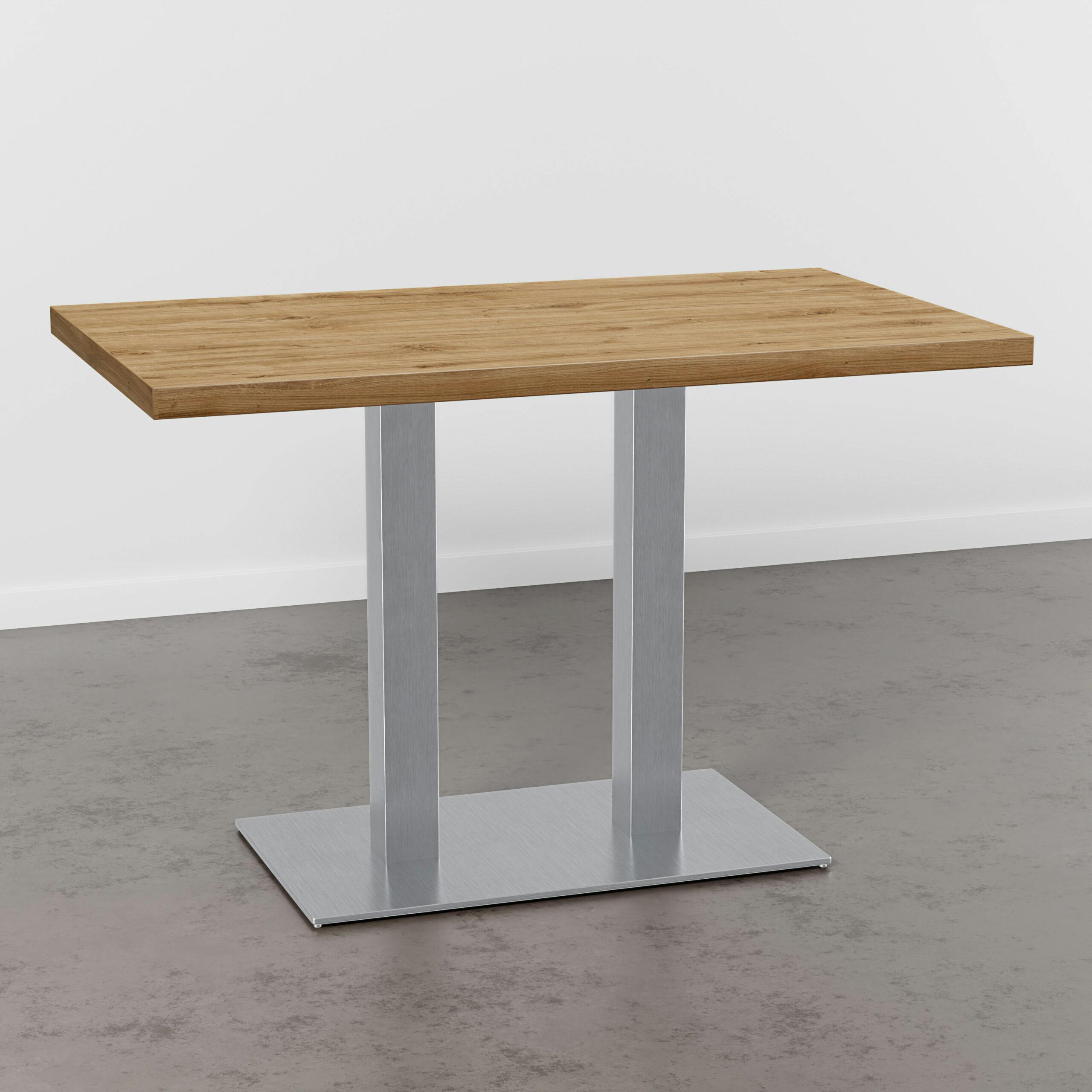 Bistrotisch 110x60 cm | D1041 OW Eiche Rom | Edelstahl Gestell | METRO