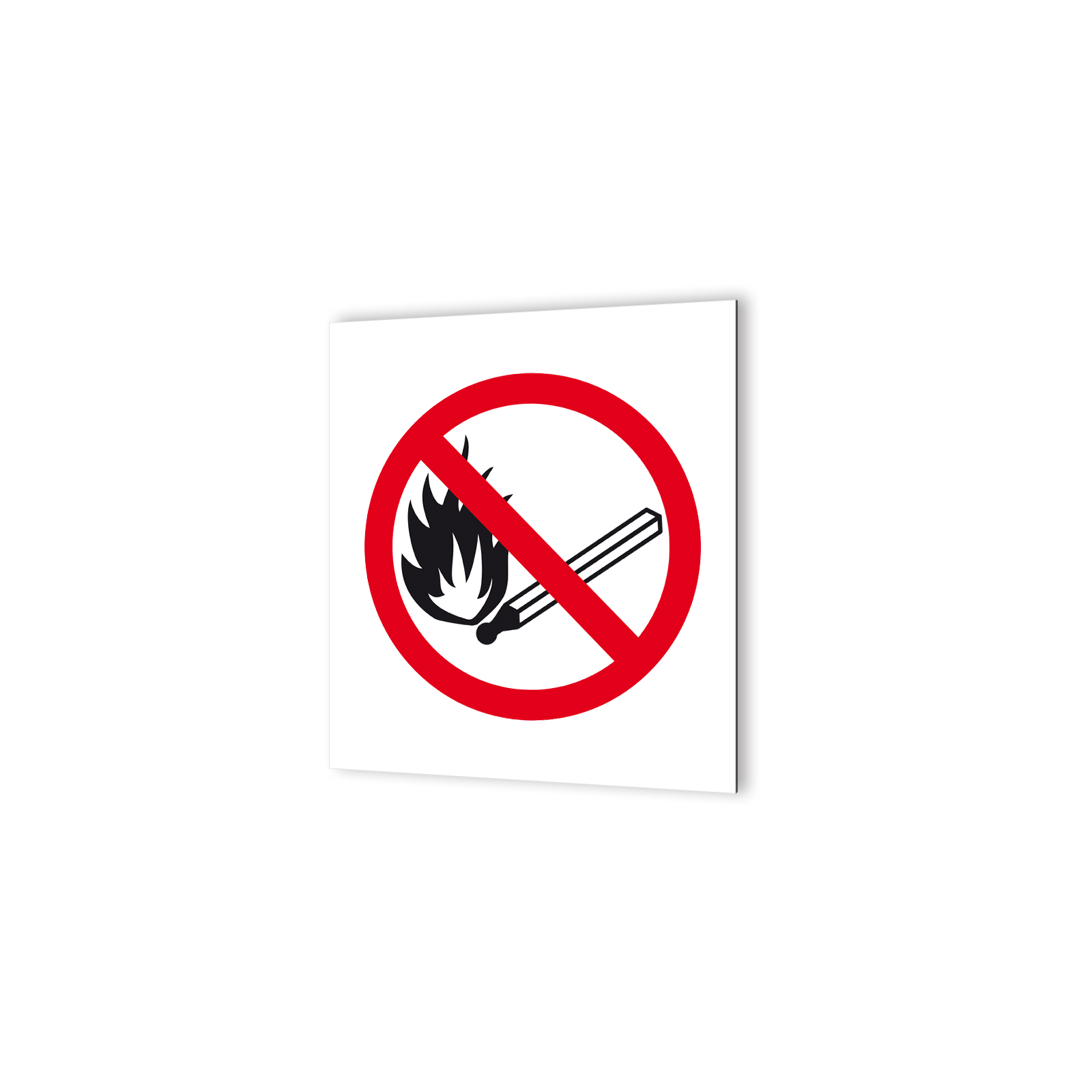 Pictogramme Flamme nue interdite - Panneau signalisation Dibond blanc ...