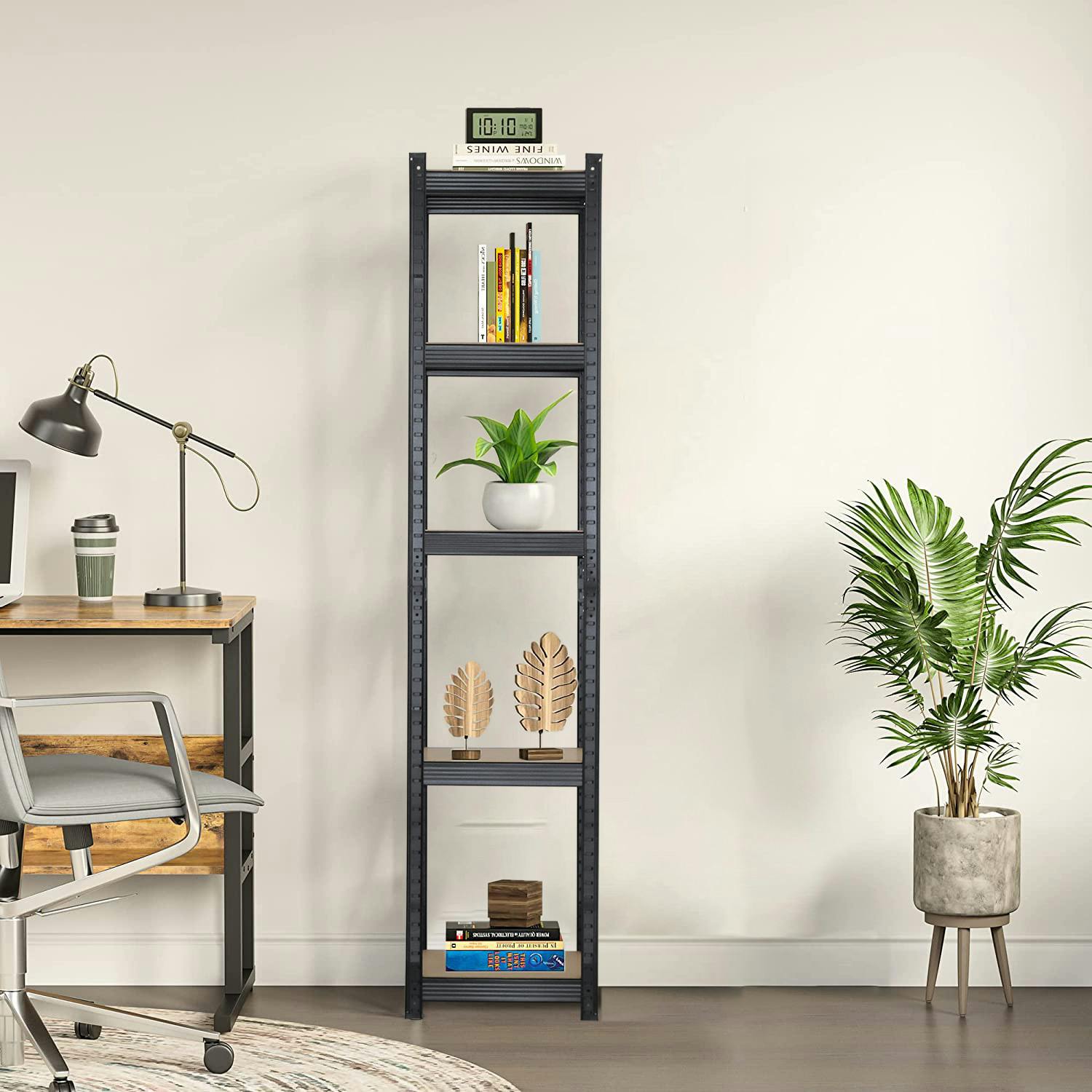 Pack 3 modulare Regale mit 5 verstellbaren Regalen Schwarz 180x40x40cm ...