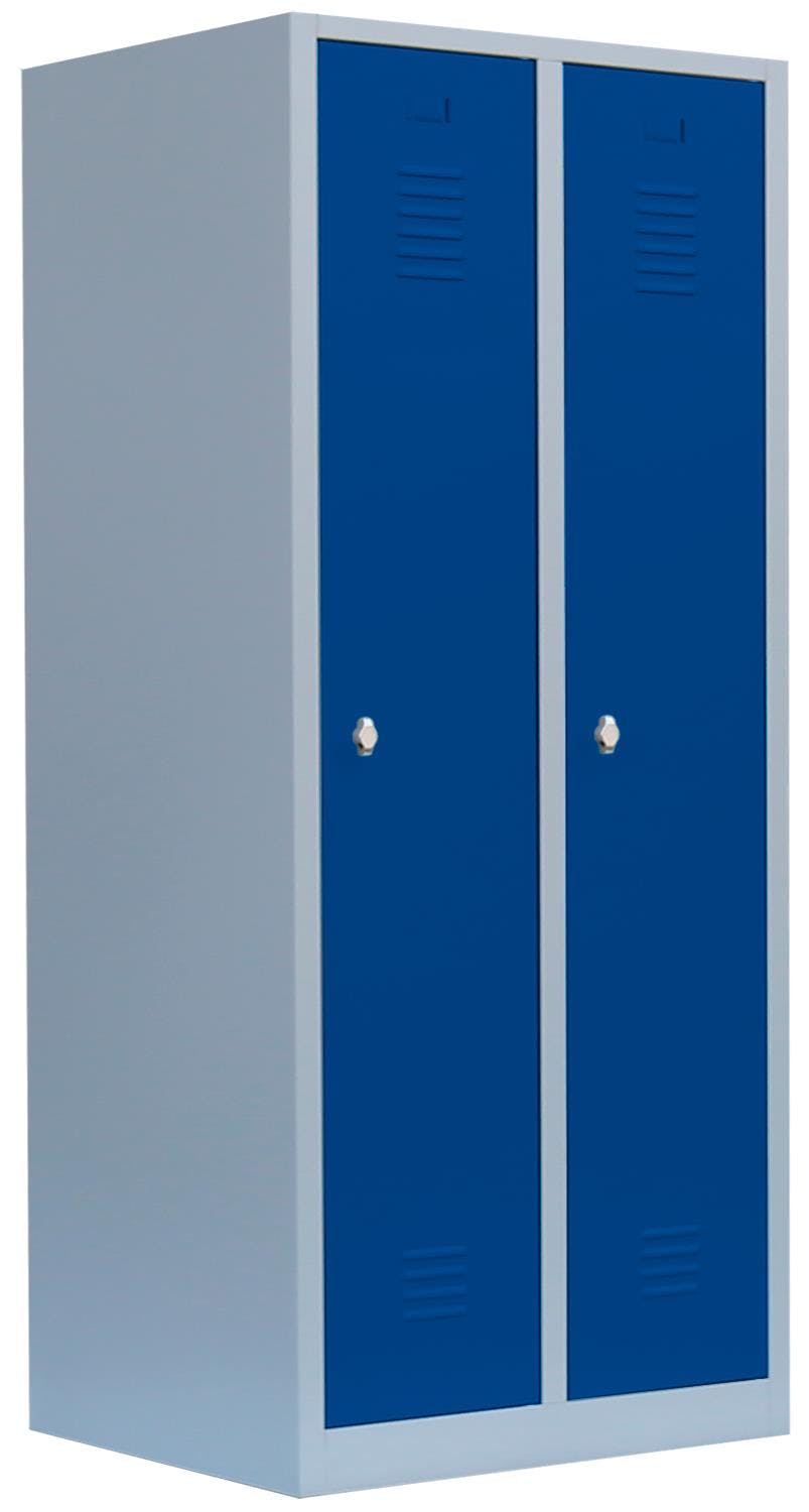 Spind Garderobenschrank Kleiderspind 180 x 80 x 50cm Grau/Blau 2 ...