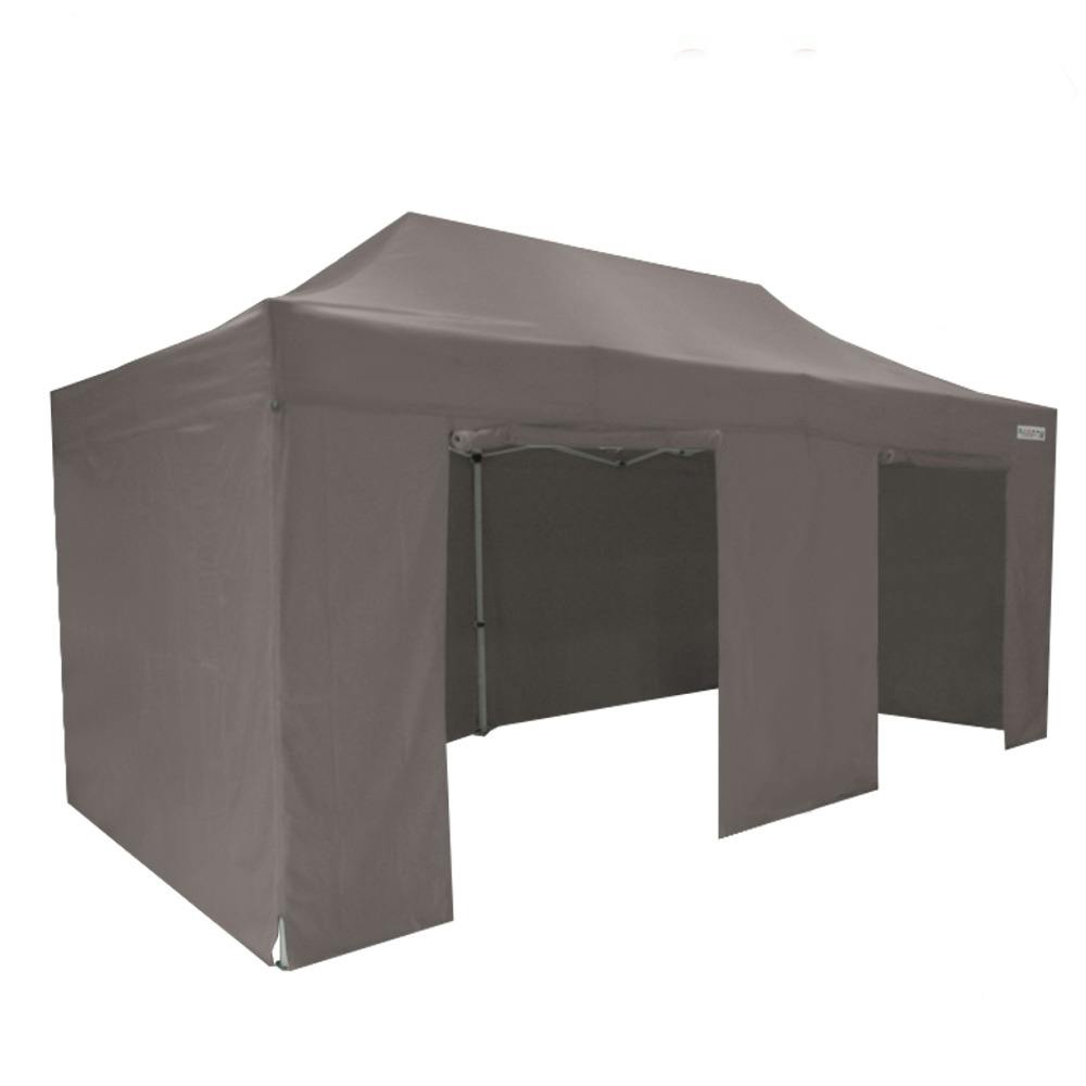 Tente pliante 3x6m pack côtés - 6 murs - acier 45mm/polyester 380g Norme M2 - taupe - FRANCE ...