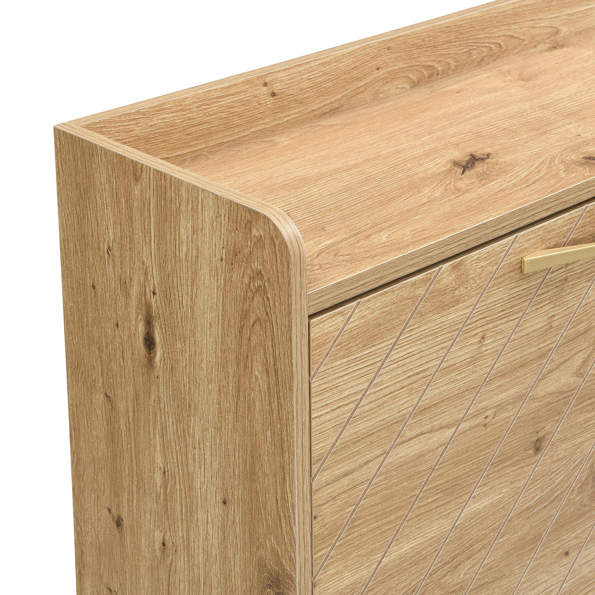 Schuhschrank Holzoptik mit Metallfüßen, platzsparend, für 40 kg, 108 ...