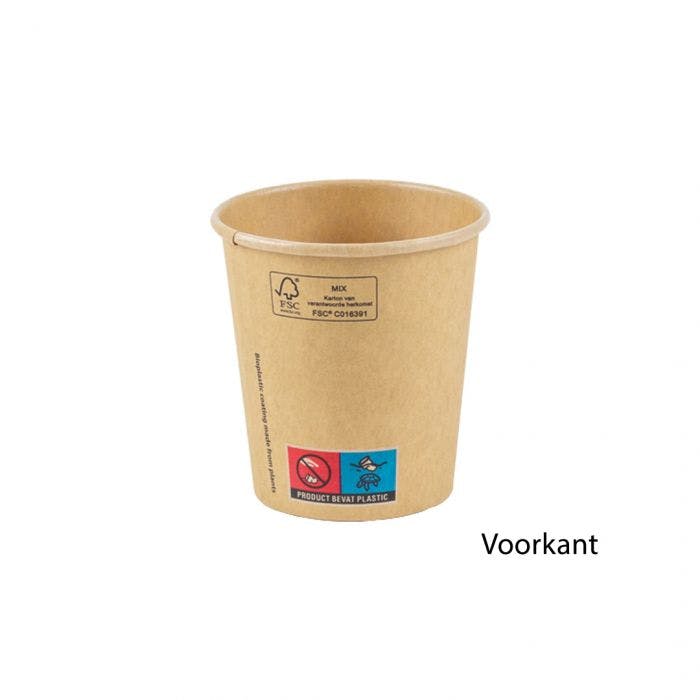Kraft/PLA beker 4oz/120ml/62mm Ø | Makro