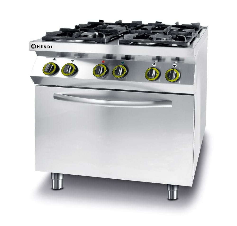 Hendi Kitchen Line gasfornuis met 4 branders en oven 3000W ...
