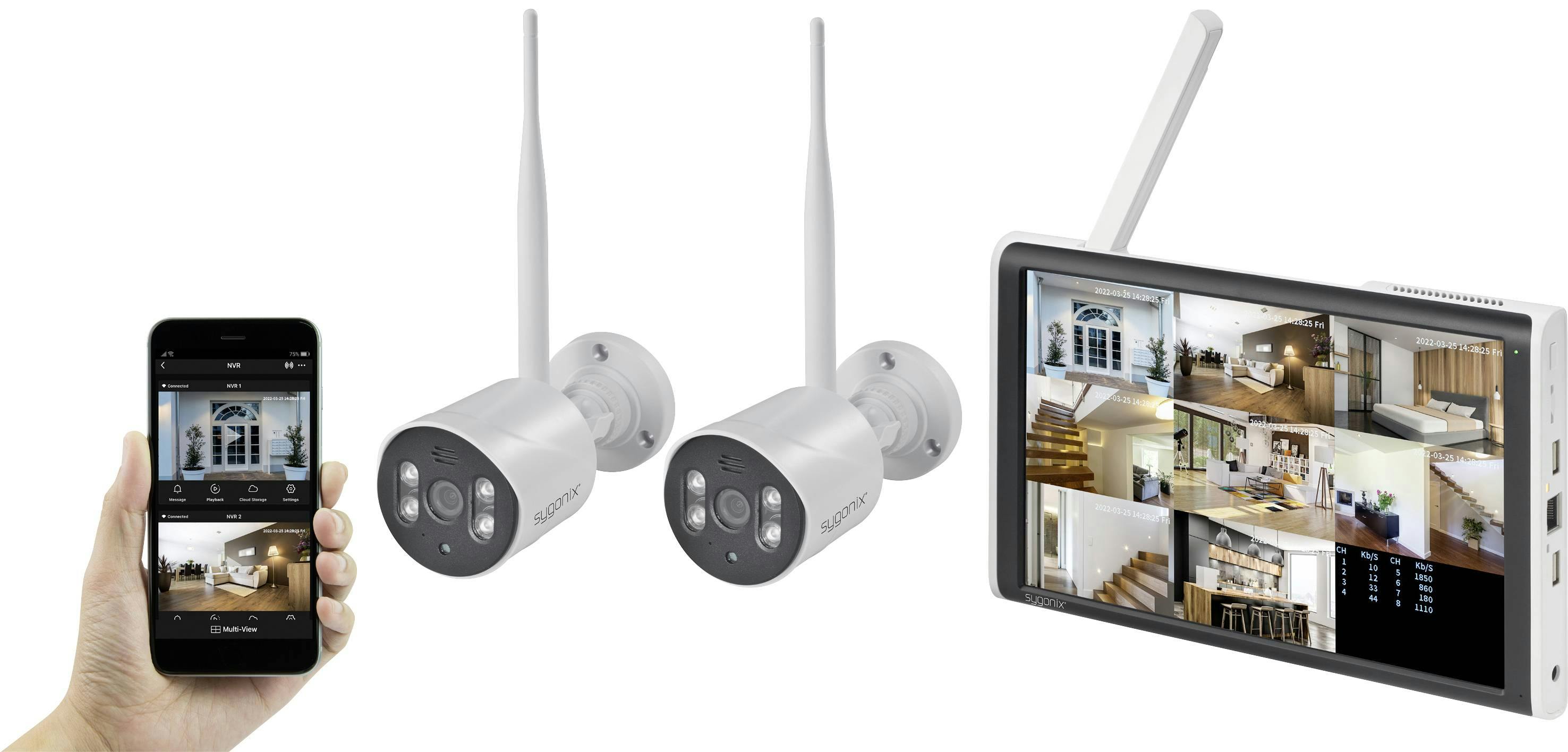 Sygonix Funk-Überwachungskamera-Set 8-Kanal mit 2 Kameras 1920 x 1080 ...