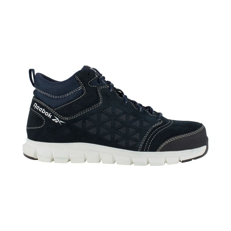 Reebok - Chaussures de sécurité montantes bleue marine en daim ...