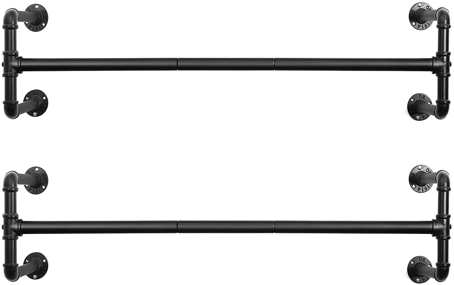 UAC Garderobenstangen 2er Set, hochbelastbare Kleiderstangen, 110 x 30 x 29,3 cm, bis 60 kg ...