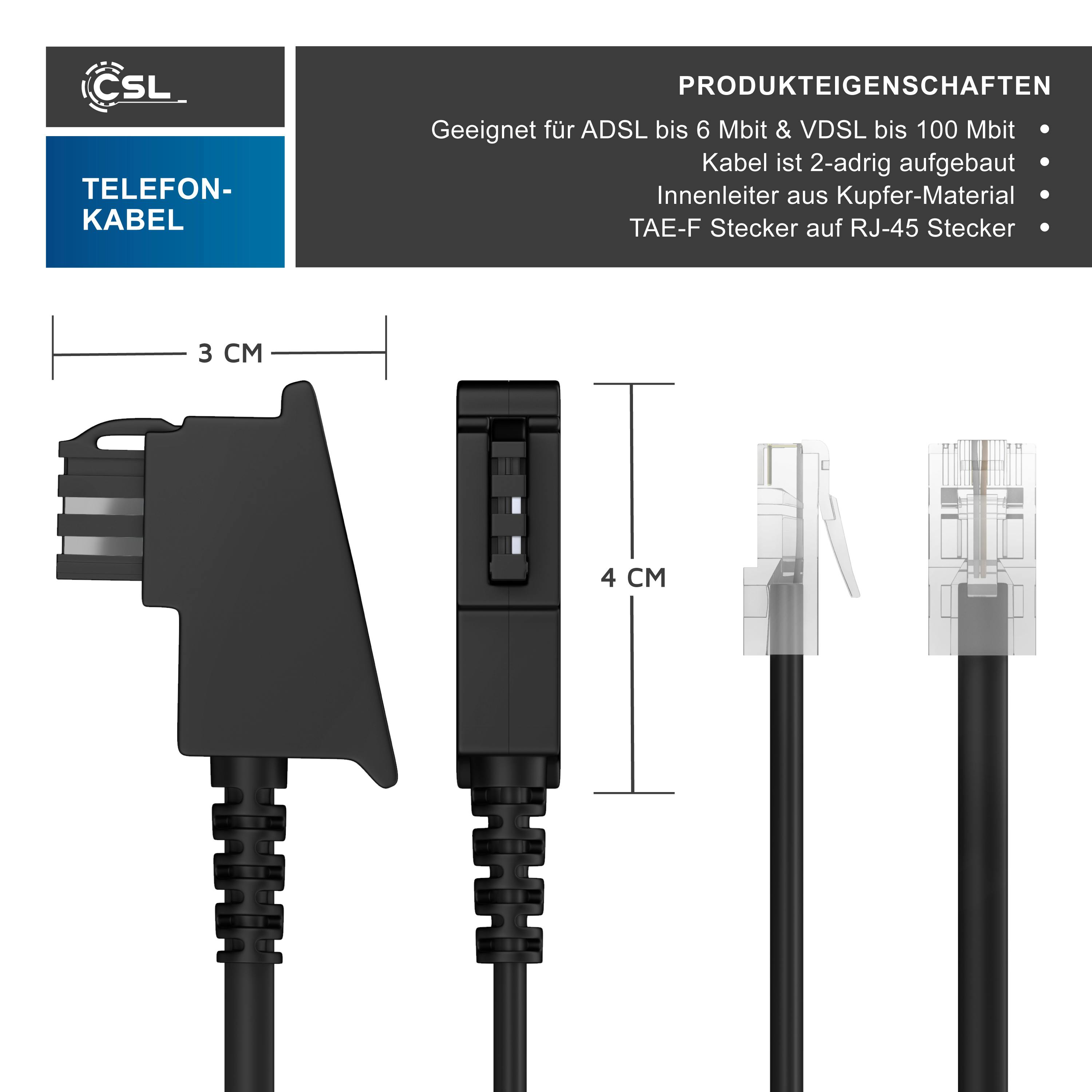 CSL - Internet Kabel Routerkabel - TAE-F Stecker auf RJ45 Stecker - 15m ...