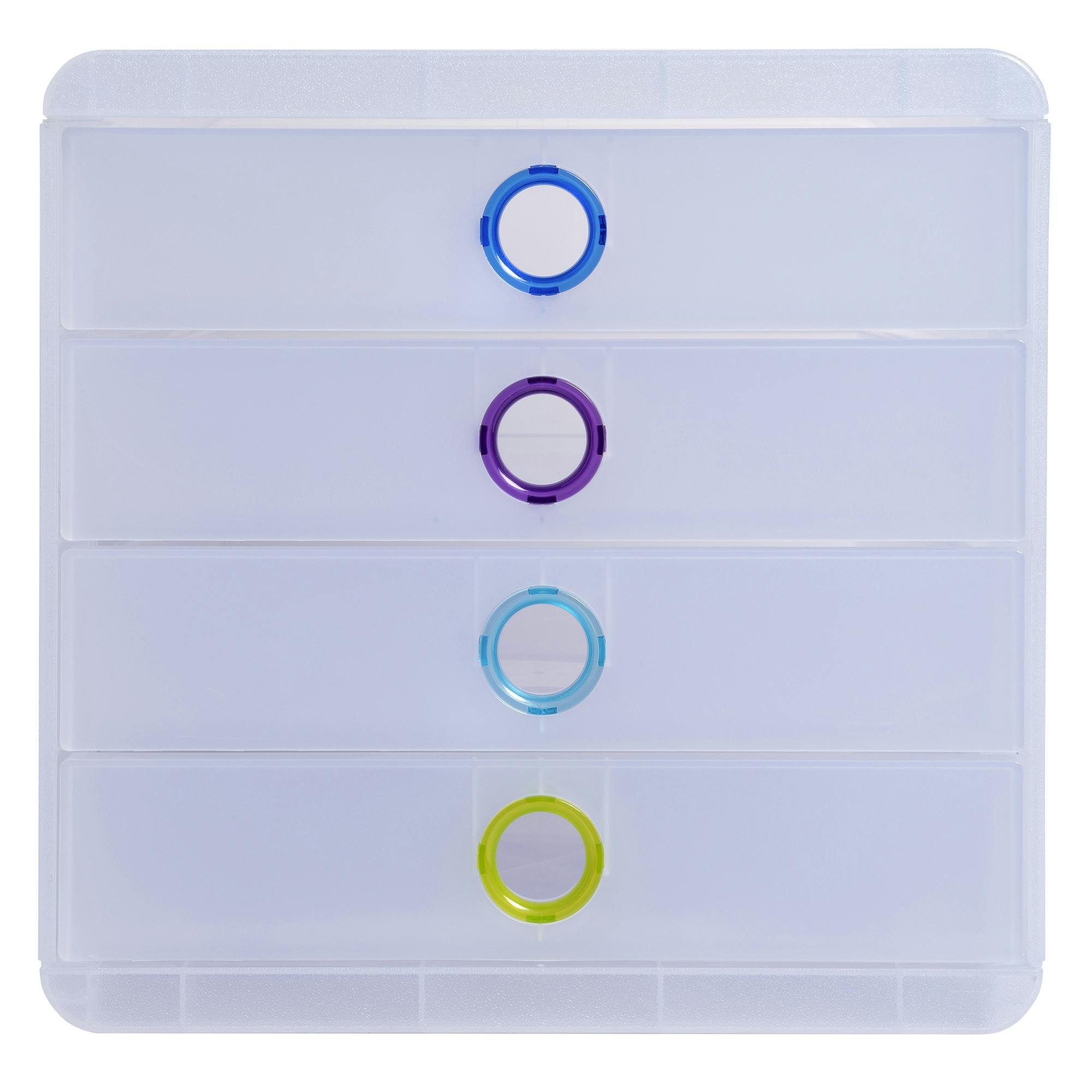 Exacompta 314399D CHROMALINE Schubladenbox mit 4 Schubfächern, POP-BOX ...