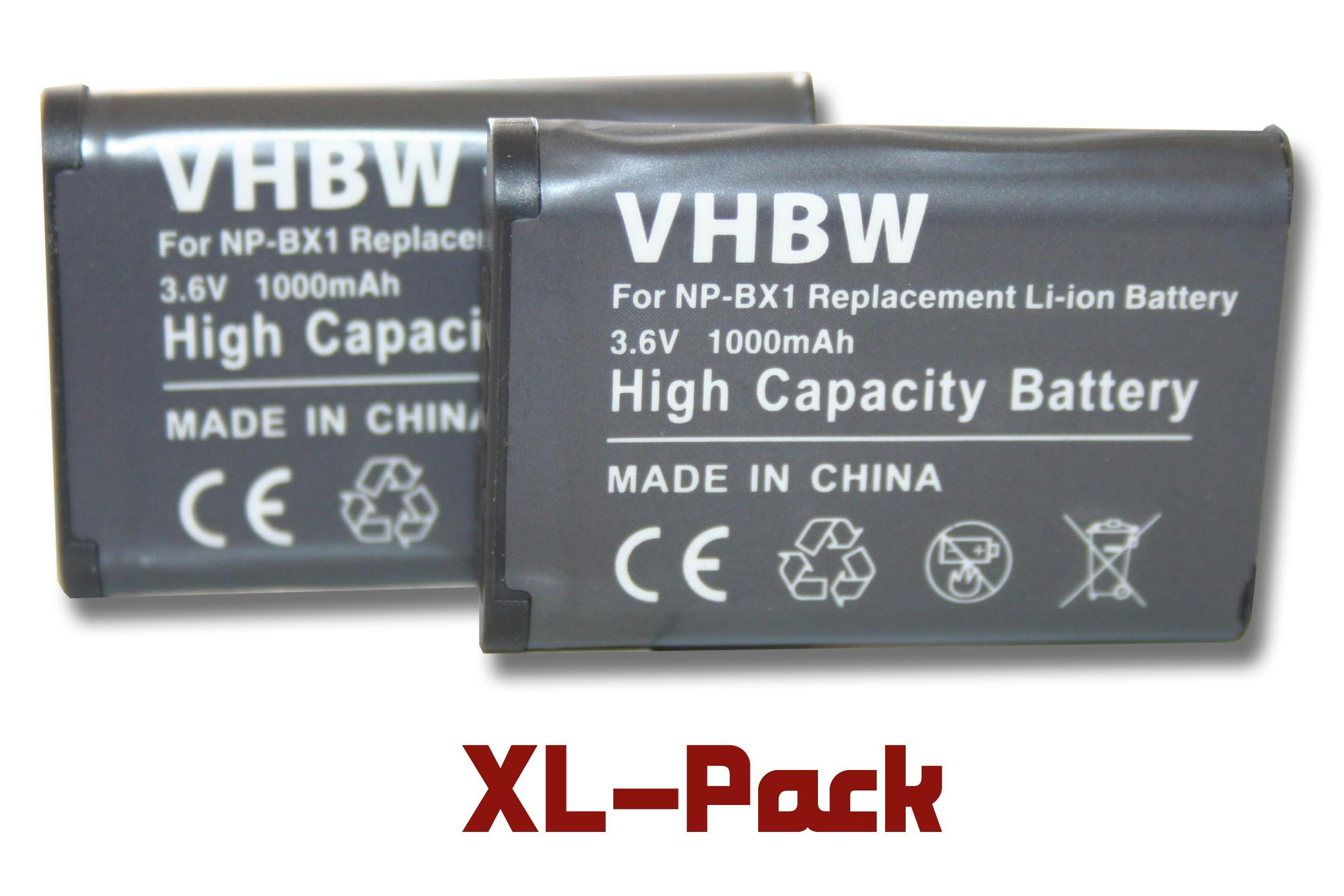 2 x vhbw Akku Set 1000mAh f?r Kamera Sony Cybershot DSC-RX100 Mark VI, DSC-RX100 Mark 6 wie NP ...
