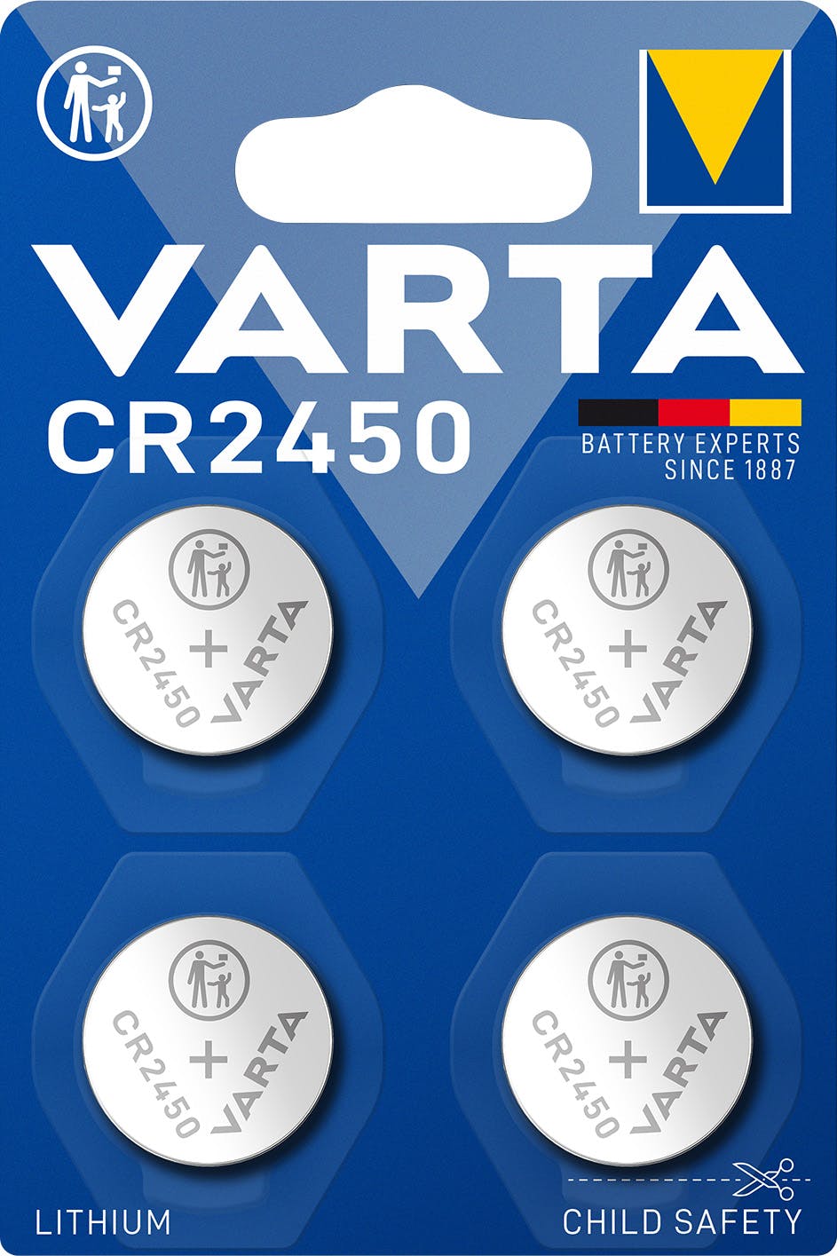 Varta Batterie Lithium, Knopfzelle, CR2450, 3V Electronics, Retail ...