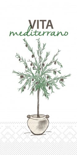 Mank Serviette Tissue Vita Mediterrano, 40 x 40 cm, 1/8 Falz, 125 Stück ...