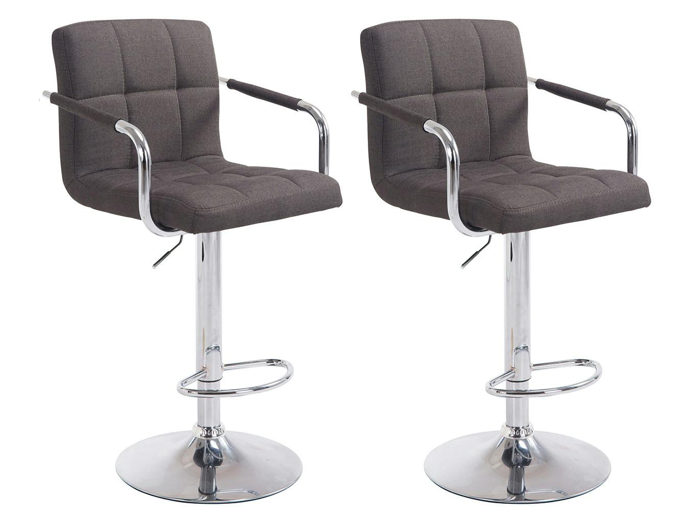 2er Set Barhocker Lucy Stoff dunkelgrau/chrom | METRO