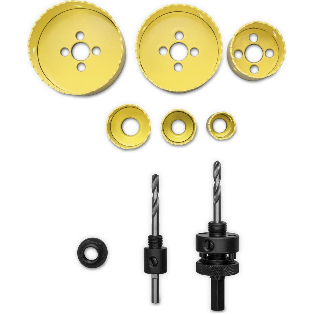 TROTEC Lochsägen-Set aus HSS Bi-Metall Bohrkrone Lochsäge Lochbohrer 9 ...