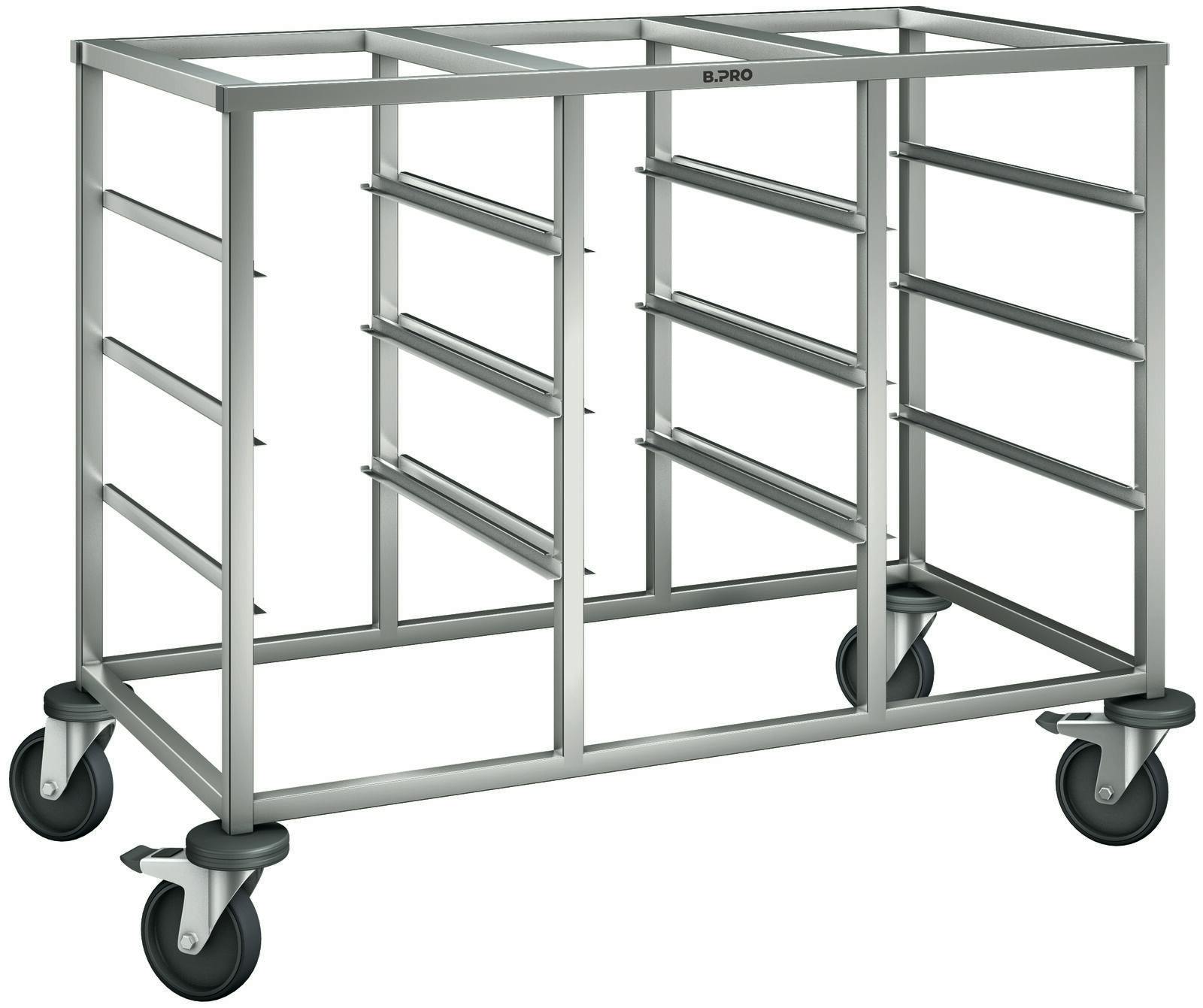 B.PRO RWR 3, Regalwagen aus rostfreiem Edelstahl mit stahlverzinkten ...