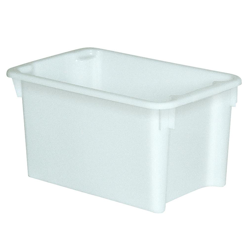 Drehstapelbehälter, Außenmaße LxBxH 600 x 400 x 325 mm, 50 Liter, weiß ...