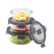 PIE LOCK | 3 tlg. rund | Vorratsdosen-Set | Borosilikatglas ...