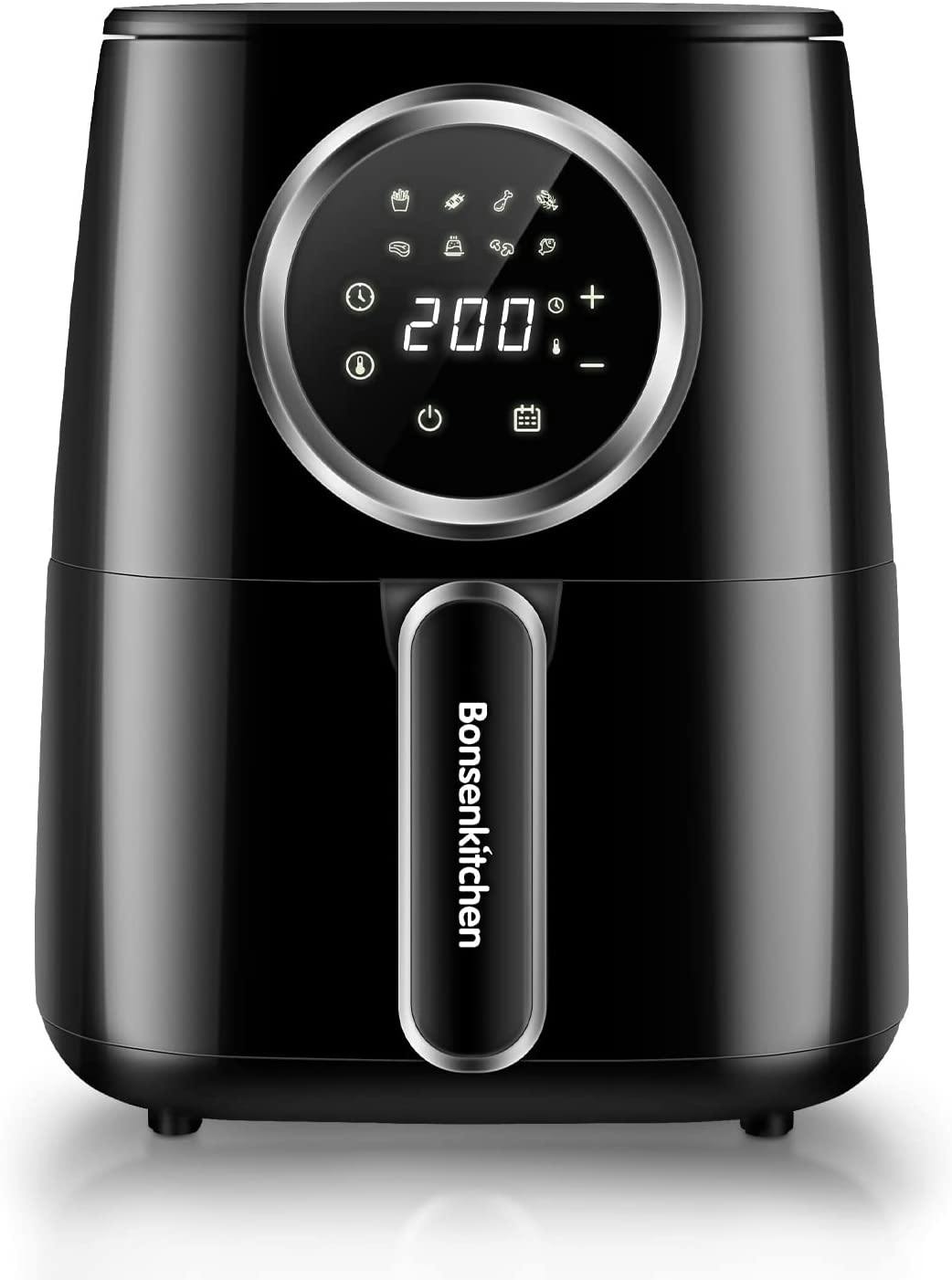 Heißluftfritteuse,Black mit präziser Temperaturregelung, 8 Programme ...