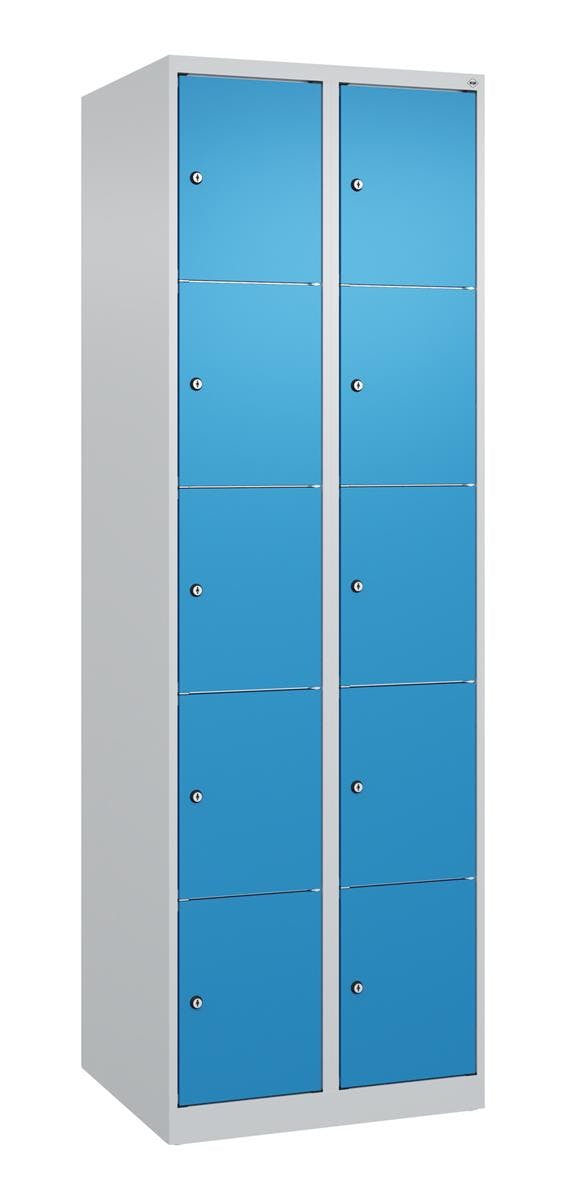 C+P Schließfachschrank Classic PLUS, 2 Abteile, 1850x600x500mm, 7035/ ...