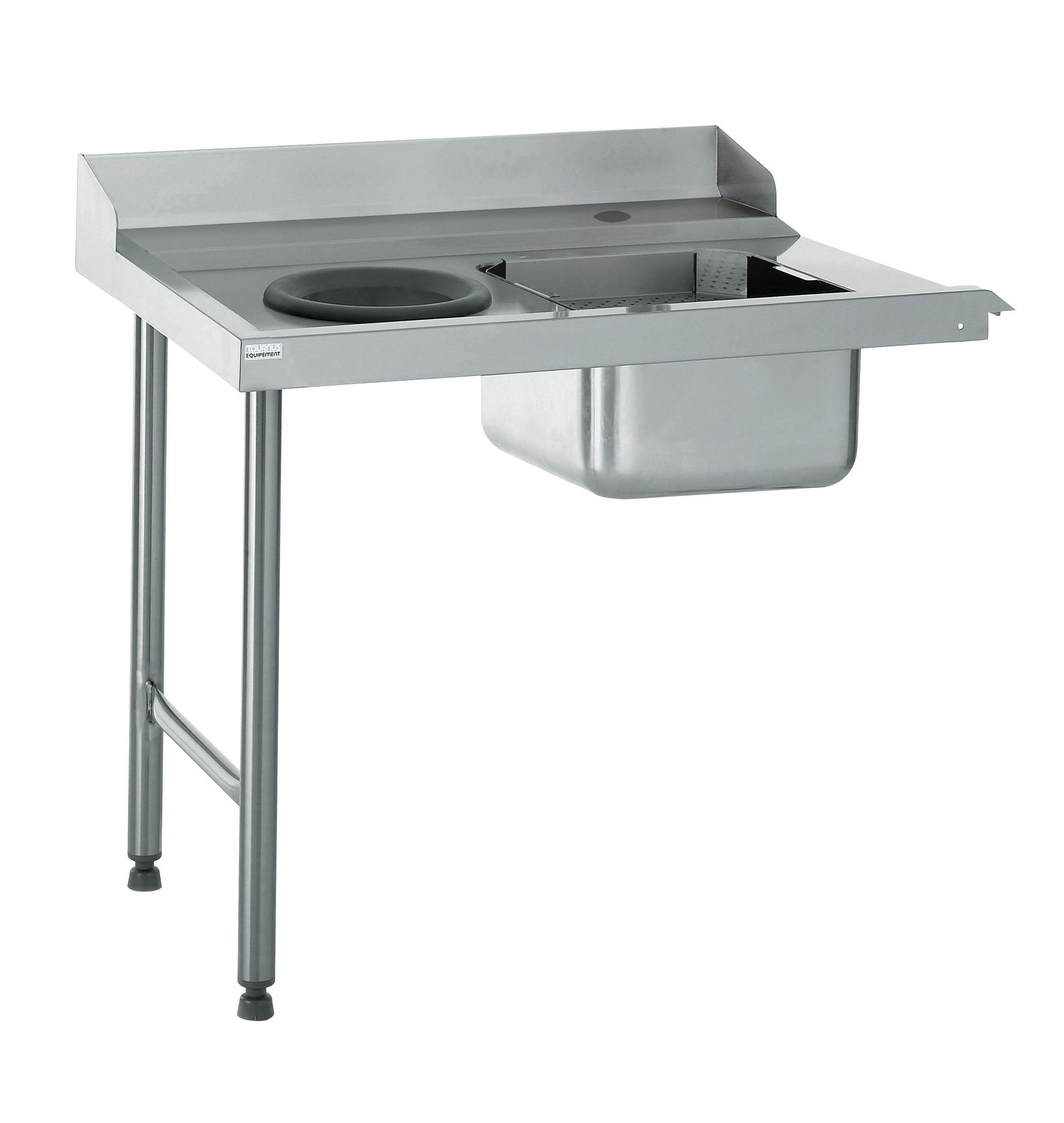 Tournus Standaard-aanvoertafel 1100 mm lang met wastafel 400 x 400 mm ...