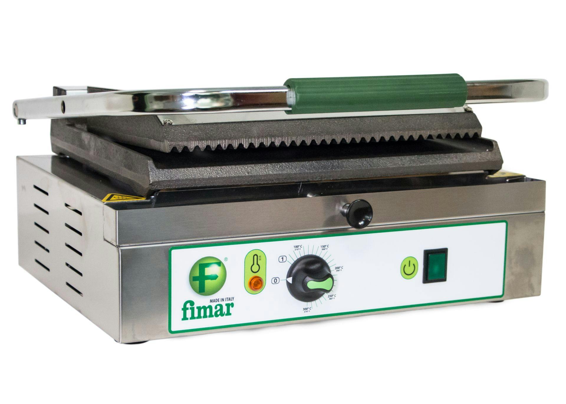 Piastra maxi in ghisa liscia sotto e rigata sopra FIMAR modello PE35LN con resistenze a contatto ...