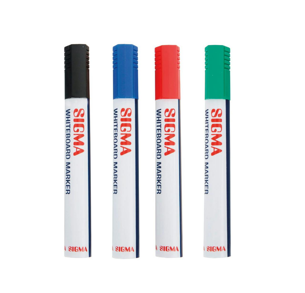 SIGMA Whiteboard marker met gum, geassorteerde kleuren, ronde punt ...