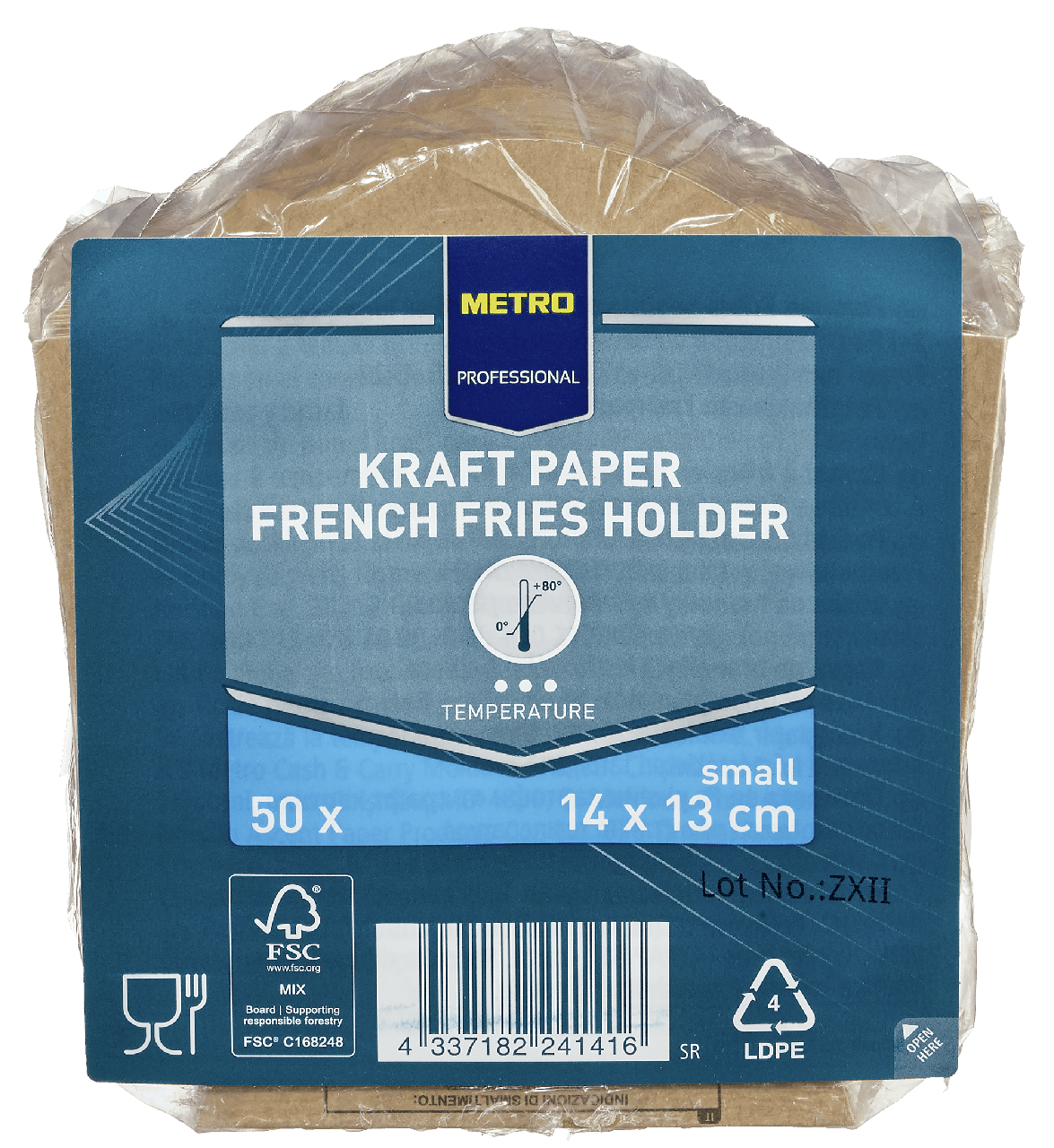 METRO PROFESSIONAL Pommes Schütte, Kraftpapier, 14 x 13 cm, 50 Stück ...