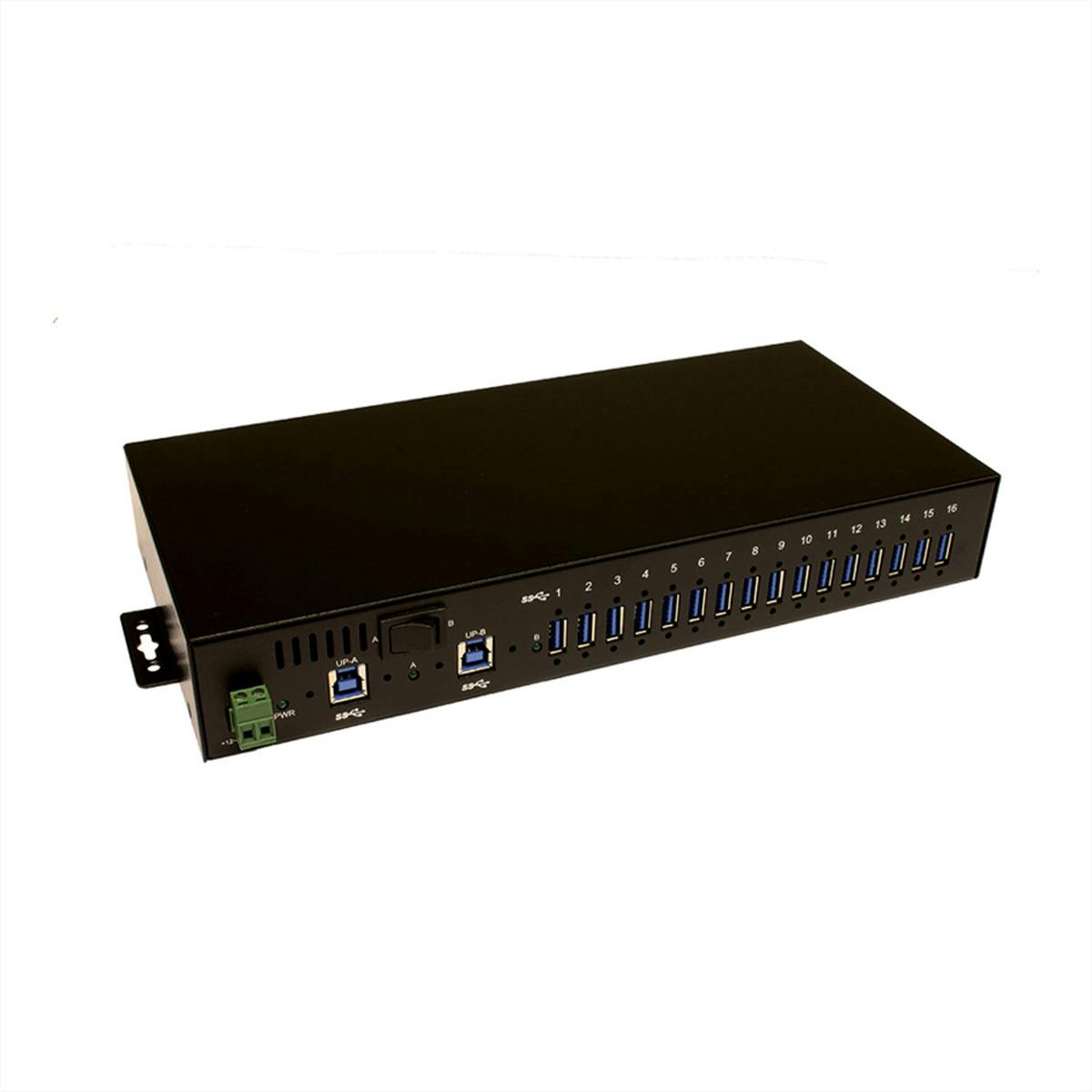 EXSYS EX-1116HMVS 16 Port USB 3.2 Gen1 HUB inkl. Din-Rail Kit Surge ...