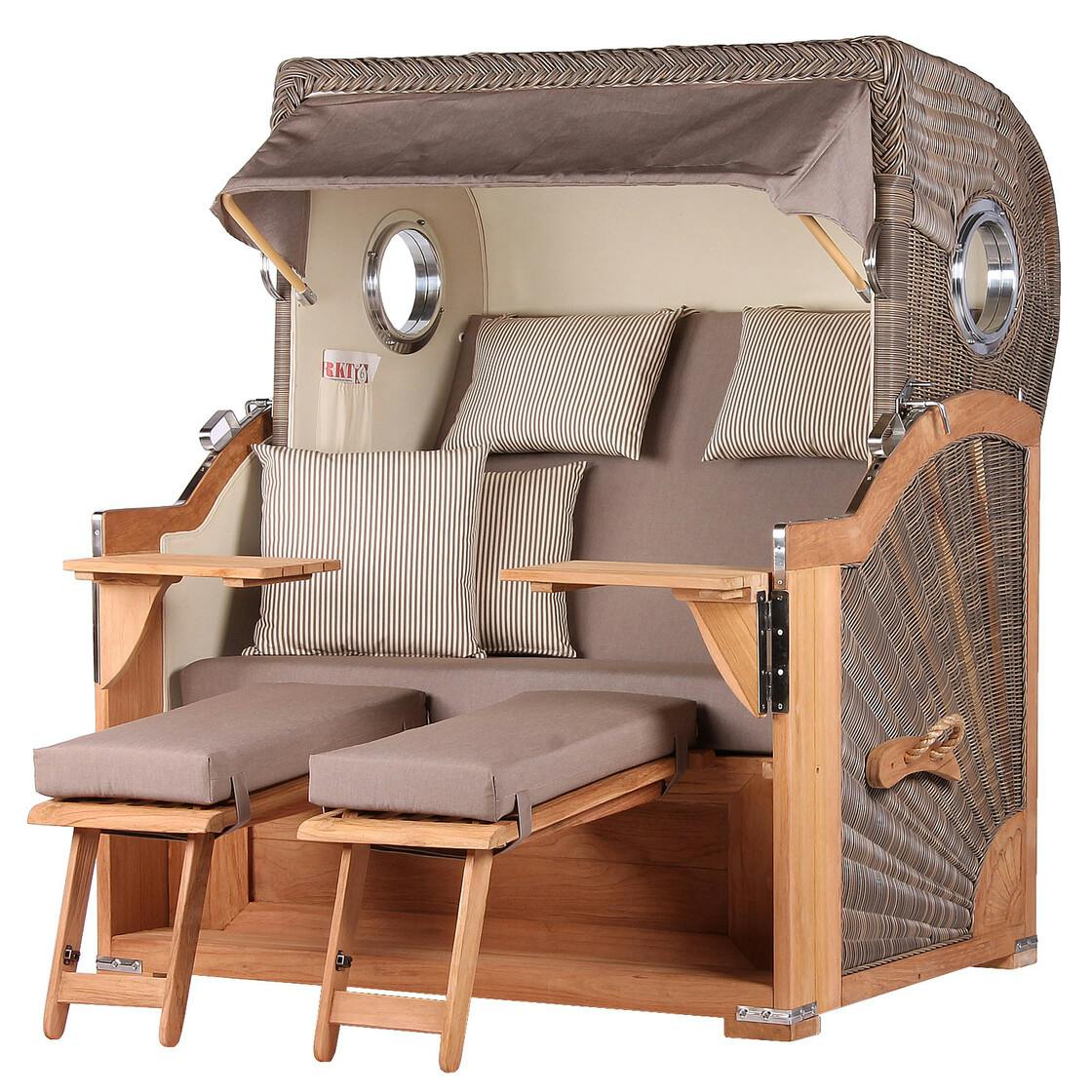 Strandkorb Komplettset - bene living - Königssee Teak Bullauge - PE ...