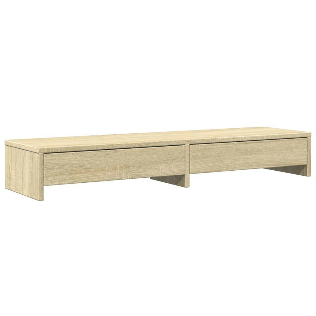 vidaXL Monitorstandaard met lades 100x27x15 cm hout sonoma eikenkleur ...