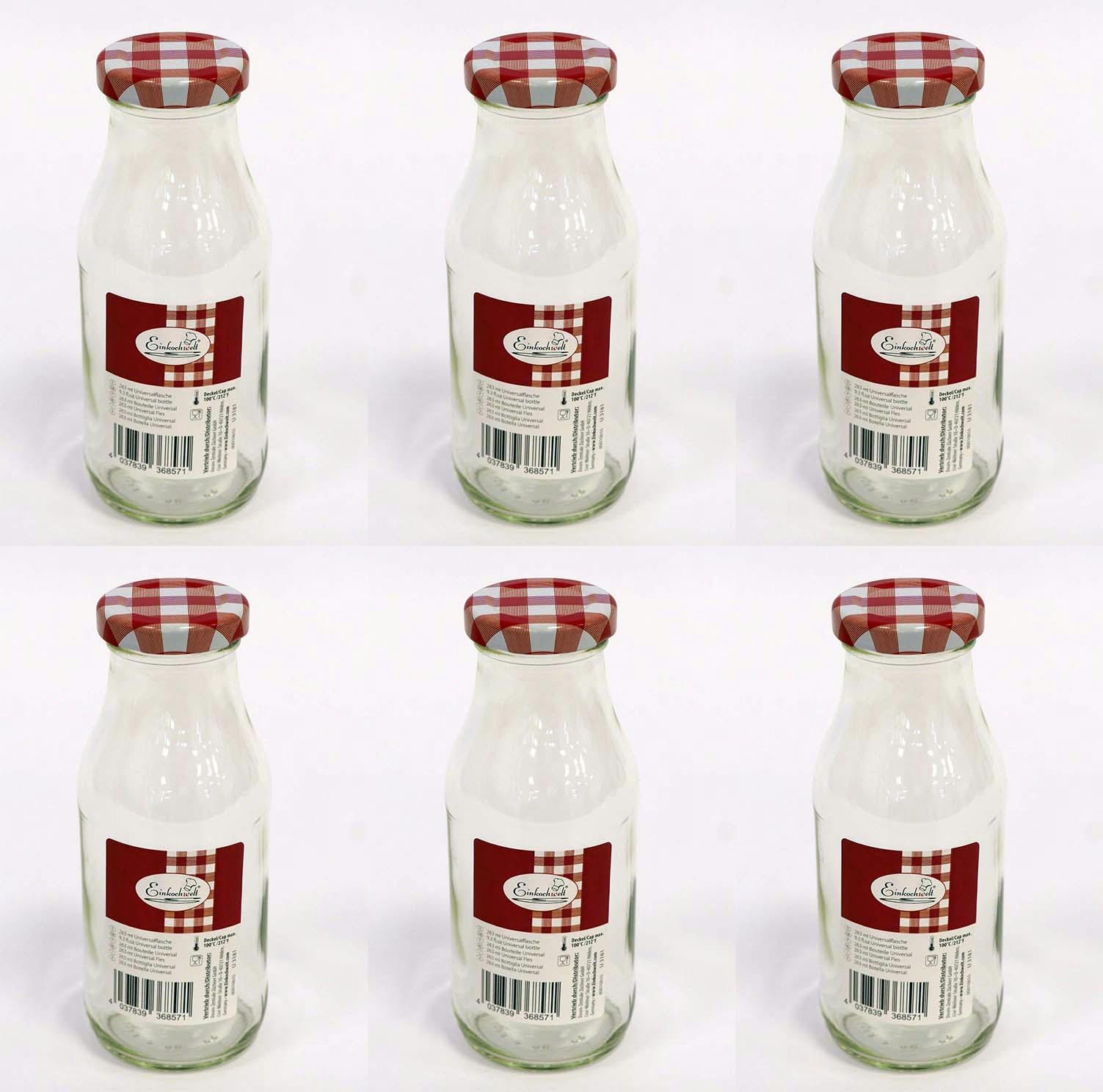 Einmachflasche Einkochflasche 263 ml Flasche [6 Stück] mit Schraubverschluß | METRO
