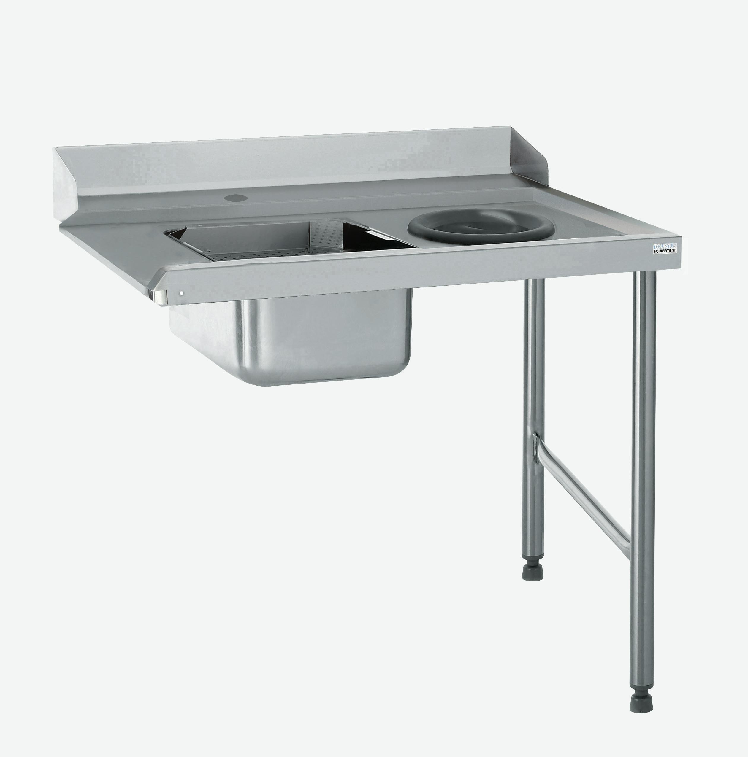 Tournus Standaard-aanvoertafel 1100 mm lang met wastafel 400 x 400 mm ...