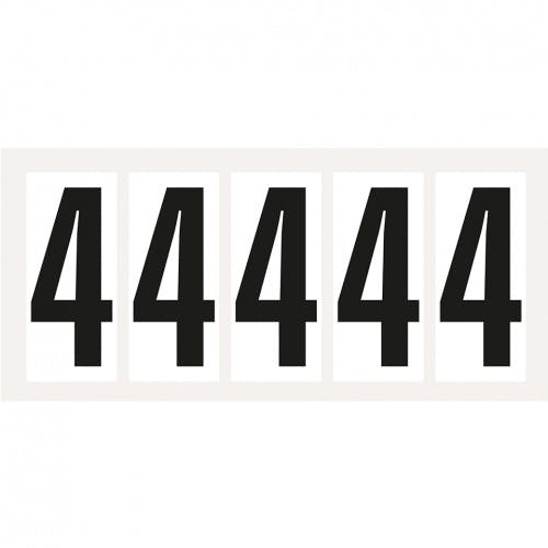 Aufkleber I Ziffer 4, weiß/schwarz, Folie, Schrifthöhe 75mm, 38x88mm ...