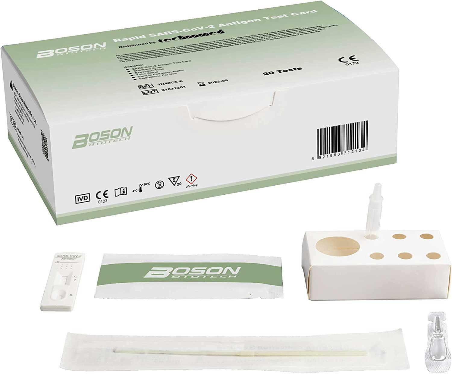 BOSON Biotech Covid 19 Antigen Schnelltest 20 Stück nasal Coronatest ...
