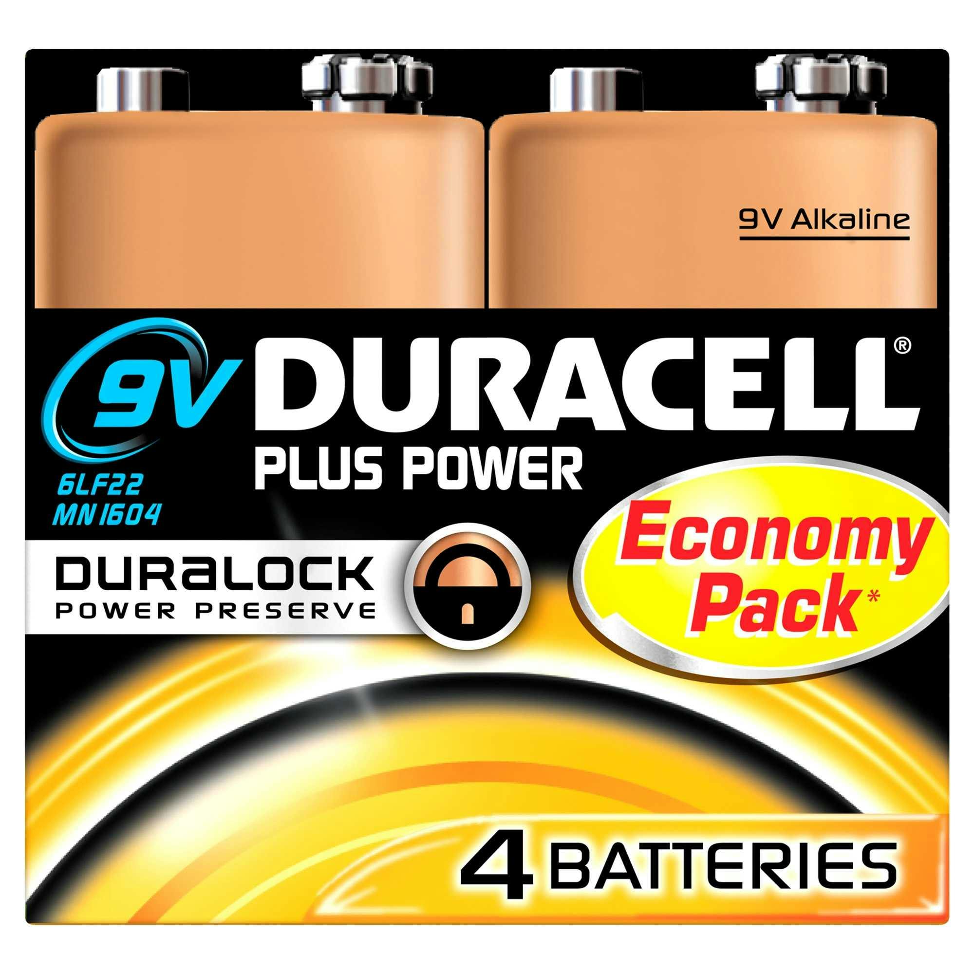 Duracell Batterie Alkaline, E-Block, 6LR61, 9V Plus, Extra Life, Retail ...