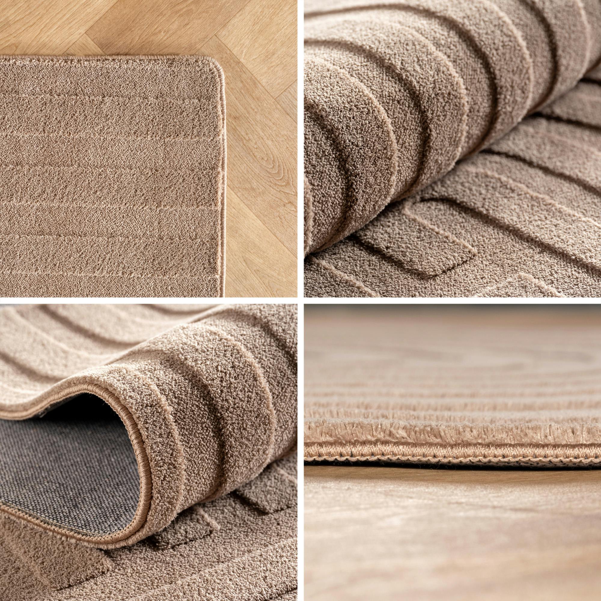 Carpetsale24 Boho Teppich 240 x 340 cm Beige, Weicher Skandinavischer ...