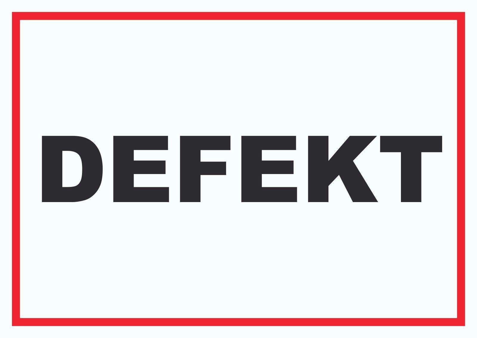 Defekt Schild A1 (594x841mm) | METRO