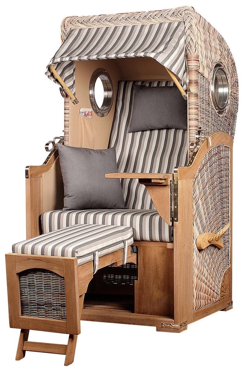 Strandkorb Komplettset - bene living - Ammersee Single Teak - PE shell ...