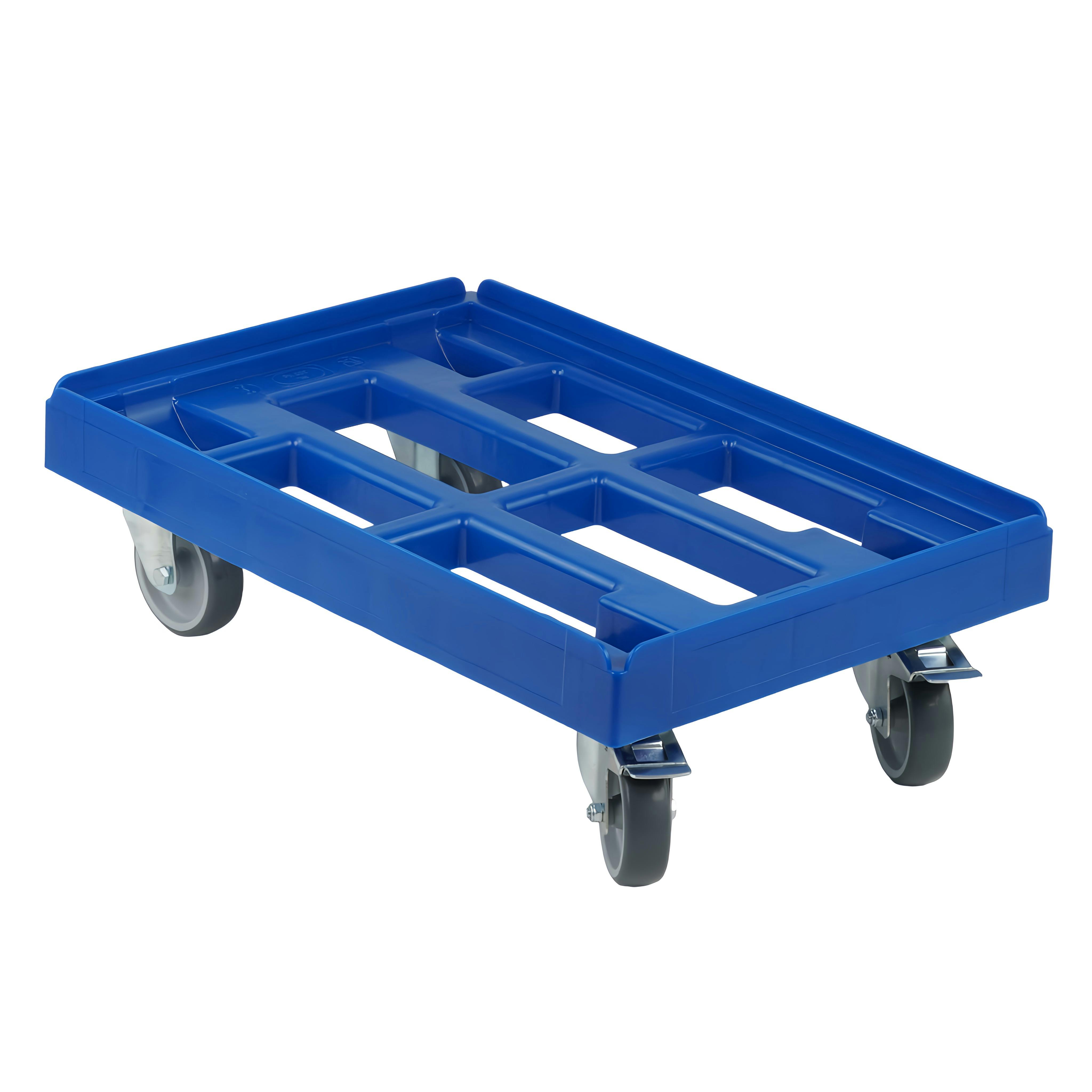 Transportroller für Kisten 60 x 40 cm mit 2 Bockrollen und 2 Bremsen ...