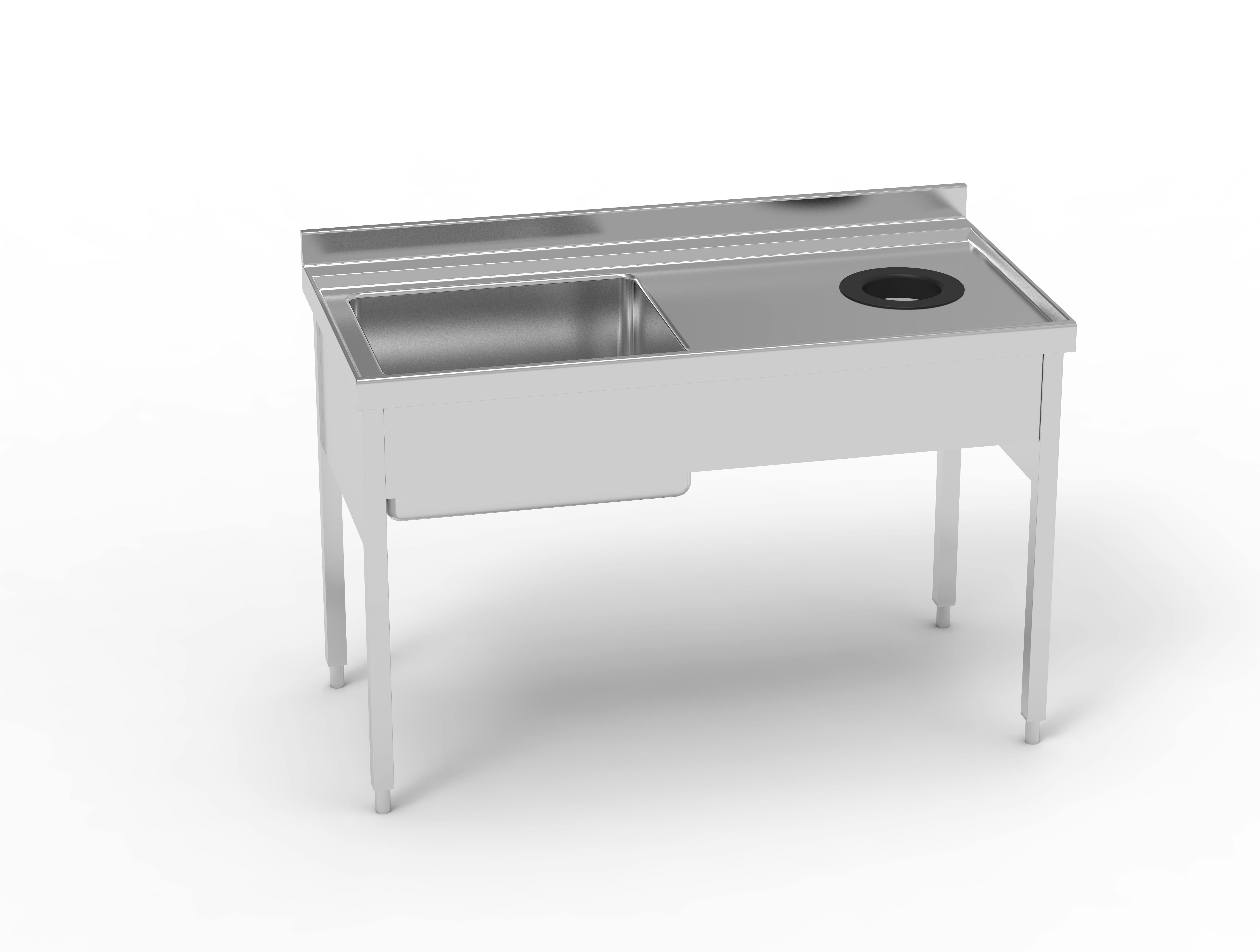 ERATOS Plonge Avec Trou Vide Dechet A Droite Gamme 700 Aisi-304 18/10 - 1400X700 - 1 Cuve ...